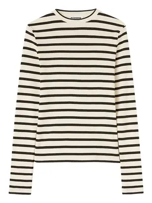 JIL SANDER Jil Sander Stripe-Print Cotton T-Shirt