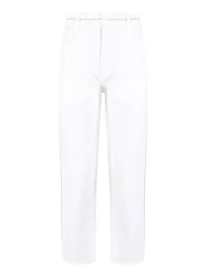 Nick Fouquet Embroidered Straight-leg Trousers - White
