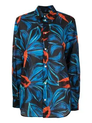 LOUISA BALLOU Night Blooming Shirt - Blue