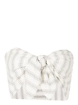 AMIR SLAMA Tie-front Strapless Top - White