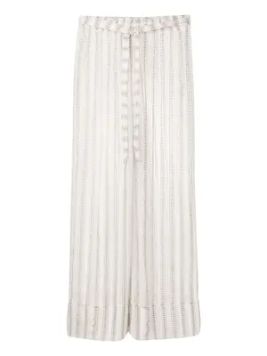 AMIR SLAMA Stripe-print Palazzo Pants - White