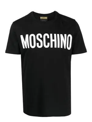 Moschino Logo Print Cotton T-shirt - Black