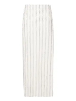 AMIR SLAMA Stripe-print Maxi Skirt - White