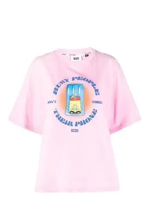 Gcds Spongebob Busy People T-shirt - Pink