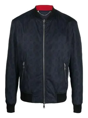 BILLIONAIRE Crest Monogram-print Bomber Jacket - Blue