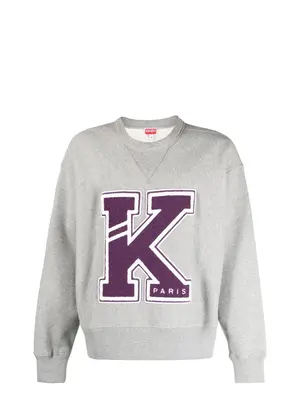 Kenzo Logo-patch Detail Sweatshirt - Grey