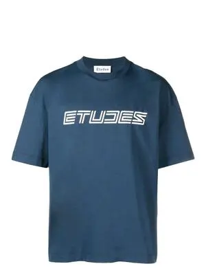 ÉTUDES STUDIO Railway Spirit Organic Cotton T-shirt - Blue