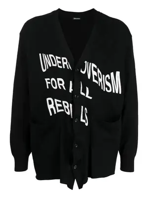 UNDERCOVERISM Logo-print V-neck Cardigan - Black