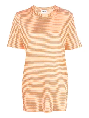 MARANT ETOILE MARANT ÉTOILE Leontine Striped T-Shirt Orange