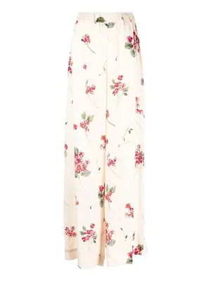 TWINSET Floral-print Palazzo Trousers - Neutrals