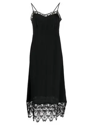 Simone Rocha Lace-trimmed Midi Dress - Black