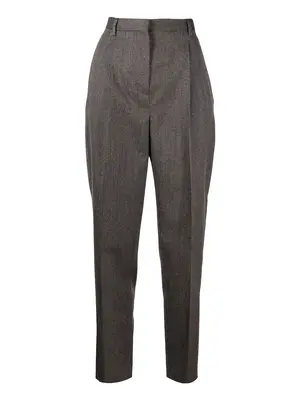 Tory Burch High-waisted Tapered Trousers - Grey