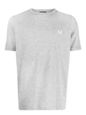 Fred Perry Ringer Logo-embroidered T-shirt - Grey