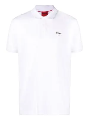 Hugo Chest Logo-print Polo Shirt - White
