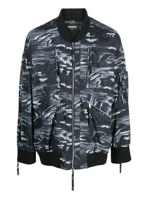 Dsquared2 Graphic-print Bomber Jacket - Blue