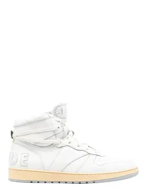Rhude Logo Patch Hi-top Sneakers - White