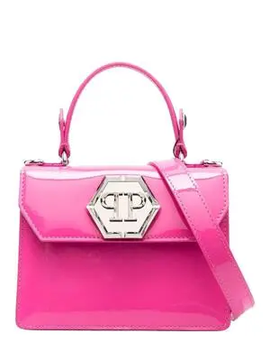 Philipp Plein Logo-plaque Patent-leather Handbag - Pink