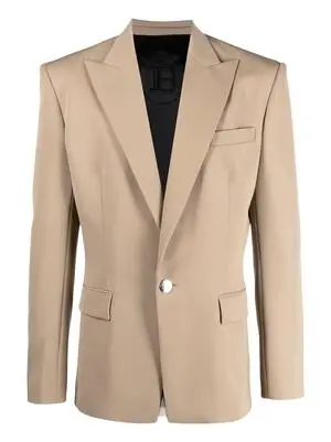 Balmain Single-breasted Wool Suit Jacket - Neutrals