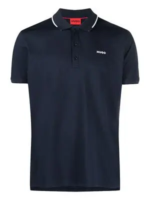 Hugo Chest Logo-print Polo Shirt - Blue