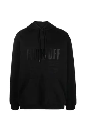 VTMNTS Slogan-print Pullover Hoodie - Black
