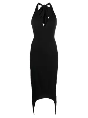 Patou Halterneck Midi Dress - Black