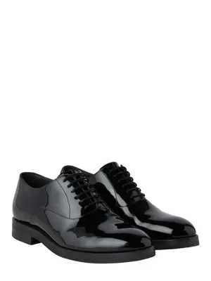 Brunello Cucinelli Patent-leather Oxford Shoes - Black