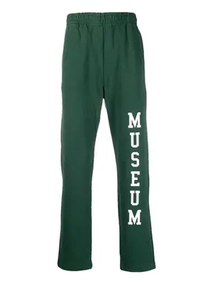 MUSEUM OF PEACE & QUIET Logo-print Cotton Pants - Green