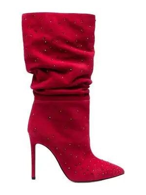 Paris Texas Holly Studded Boots - Red