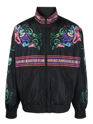 Versace Floral Graphic Print Jacket - Black