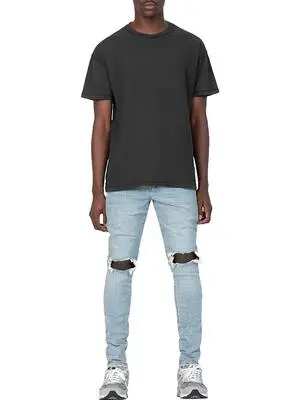 PURPLE BRAND Dropped Slim Fit Destroyed Jeans - Light Indigo