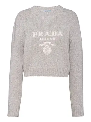 PRADA Prada Logo-Intarsia Cashmere Jumper