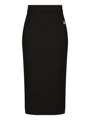 Dolce & Gabbana Milano-rib Midi Skirt - Black