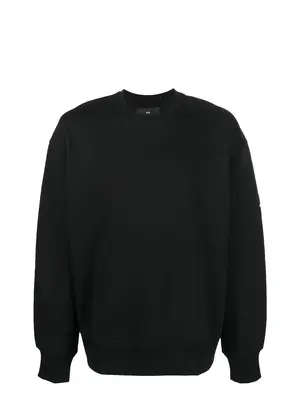 Y3 Logo Print Crewneck Sweatshirt - Black