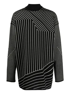 Rick Owens Multi-stripe Virgin Wool Jumper - Black