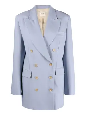 Khaite The Balton Double-breasted Blazer - Blue
