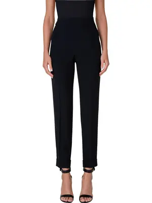 Akris Chris Pleated Straight-leg Pants - Black