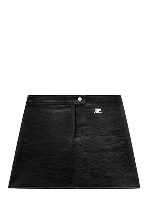 COURRÃ¨GES Reedition Vinyl Mini Skirt Black