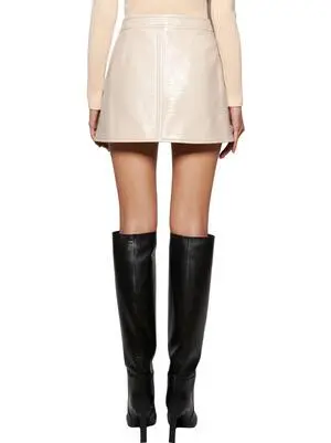 COURRÃ¨GES Reedition Vinyl Mini Skirt Mastic Grey