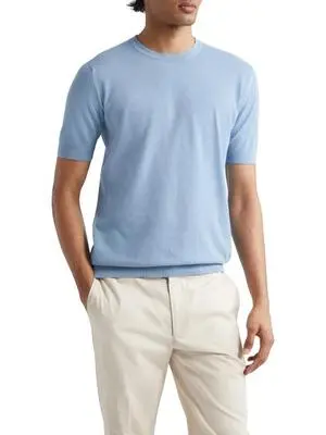 John Smedley Park Cotton Piqué T-shirt - Sea Glass