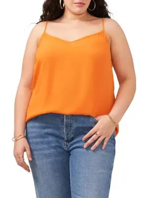1.State Sheer Inset Camisole - Russet Orange