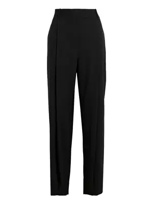 Victoria Beckham Pleated Wide-leg Wool Pants - Black