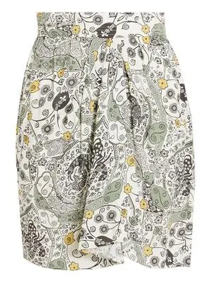 MARANT ETOILE Printed Pleated Mini Skirt - Sage Green