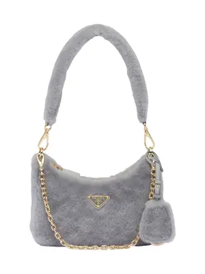 Prada Re-edition Shearling Mini Bag - Grey