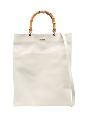 JIL SANDER Bamboo-handle Leather Tote - Neutrals