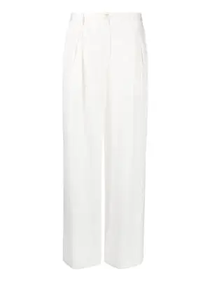 BLUGIRL Pinstriped Wide-leg Trousers - White