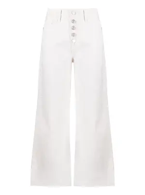 FRAME Cropped Wide-leg Jeans - White