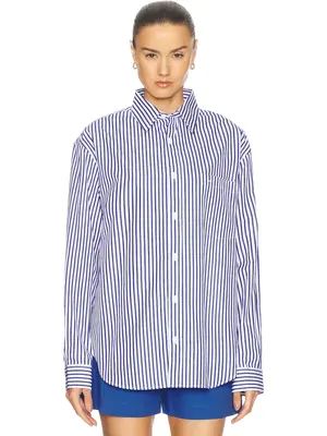 Matteau Matteau Classic Stripe Shirt Cobalt Stripe