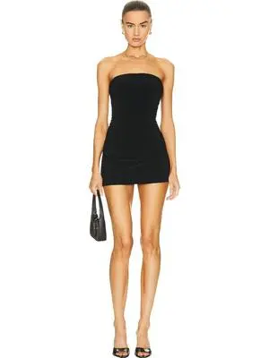 Norma Kamali Norma Kamali Strapless Pickleball Mini Dress Black