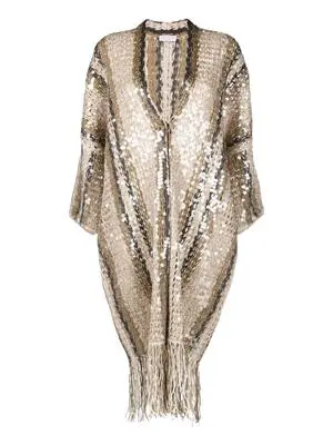 Brunello Cucinelli Sequin-embellished Knitted Cardigan - Neutrals