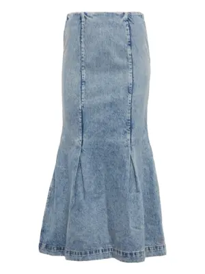 KHAITE Khaite Levine Seam-Detail Denim Midi Skirt